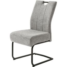Esszimmerstuhl MCA furniture "AMERY" Stühle Gr. B/H/T: 49 cm x 98 cm x 63 cm, Chenilleoptik, Metall, grau (grau, schwarz matt lackiert) Küchenstühle