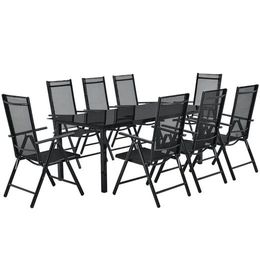 Juskys Garten-Essgruppe Milano, , 4 Gartenstühlen plus Tisch - Stühle klappbar u...