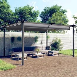 vidaXL Partyzelt Pavillon mit Ausziehbarem Dach 4x3 m Anthrazit