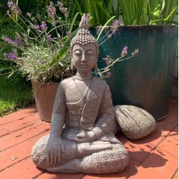 K&L Wall art Buddhafigur Thai Buddha Statue Kunststein Beton Feng Shui Deko groß...