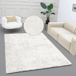 Hochflor-Teppich Bruno Banani "Dana Teppich, leichter Glanz" Teppiche Gr. B/L: 80 cm x 150 cm, 30 mm, 1 St., weiß uni, weich, Mikrofaser Teppiche, Wohnzimmer, Schlafzimmer, Esszimmer