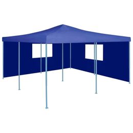 vidaXL Partyzelt Faltpavillon mit 2 Seitenwänden 5x5 m Blau