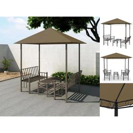 vidaXL Pavillon Garten Pavillon Gartenzelt mit Tisch und Bänken 2,5x1,5x2,4 m Ta...