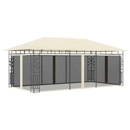 vidaXL Partyzelt Pavillon mit Moskitonetz 6x3x2,73 m Creme