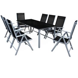 Casaria Sitzgruppe Bern, , Aluminium 5mm Sicherheitsglas Stühle Klappbar Verstel...