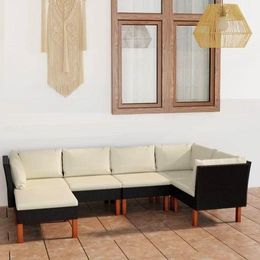 vidaXL Gartenlounge-Set 3-Sitzer-Gartensofa mit Kissen Grau Poly Rattan, (1-tlg)