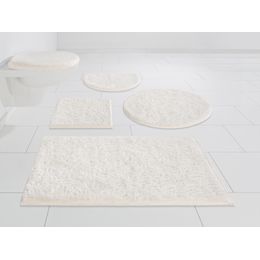 Badematte my home "Jos" Badematten Gr. 3-tlg. Stand-WC Set, 3 St., Polyester, beige (natur) Einfarbige Badematten