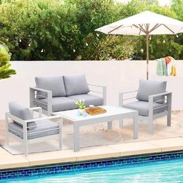 MeXo Gartenlounge-Set Aluminium Gartenmöbel Set, , Terrassenmöbel Set Lounge für...