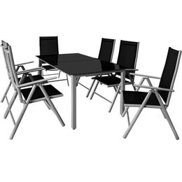 Casaria Sitzgruppe Bern, , Aluminium 5mm Sicherheitsglas Stühle Klappbar Verstel...