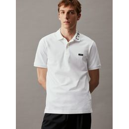 Poloshirt Calvin Klein "STRETCH PIQUE EMBROID LOGO POLO" Gr. L, weiß (bright white) Herren Shirts Kurzarm
