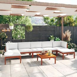 vidaXL Gartenlounge-Set mit Kissen Massivholz Akazie