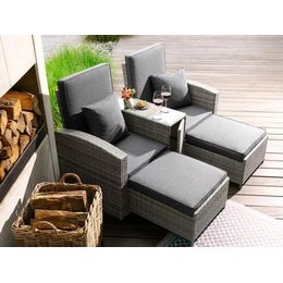 Konifera Gartenlounge-Set Singapur, (9-tlg), verstellbar, Polyrattan/Stahl, inkl...