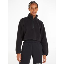 Stehkragenpullover Calvin Klein Sport "HYBRID - Sherpa Pullover" Gr. L (40), schwarz Damen Pullover Rollkragenpullover