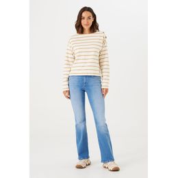 Slim-fit-Jeans Garcia "Celia Flare" Gr. 28, Länge 32, blau (m.used) Damen Jeans Röhrenjeans