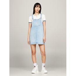 Jeanskleid Tommy Jeans "PINAFORE DRESS BH6110" Gr. L (40), N-Gr, blau (denim light) Damen Kleider Freizeitkleider