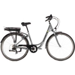 E-Bike SAXONETTE "Advanced Sport" E-Bikes Gr. 45 cm, 28 Zoll (71,12 cm), silberfarben (silberfarben matt) E-Bikes