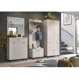 Inosign Sitzbank Mento, Bank mit Ornamentfräsung, Truhe, Flurbank, Garderobe, Flur, Diele, beige