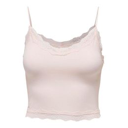 Only Spitzentop ONLVICKY LACE SEAMLESS CROPPED TOP, rosa