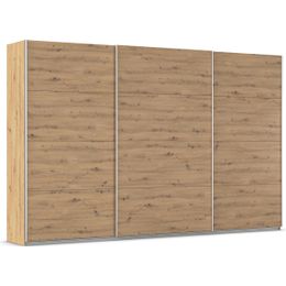 Schwebetürenschrank Rauch "Kleiderschrank Schrank Garderobe AGORDO mit Dekor- oder Hochglanzfront" Schränke Gr. B/H/T: 360 cm x 229 cm x 62 cm, 3 St., braun (eiche artisan) Schwebetürenschränke und Schiebetürenschränke