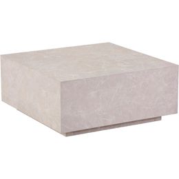 Couchtisch Hela "CUBE II" Tische Gr. B/H/T: 80 cm x 35 cm x 80 cm, braun (marmoroptik, beige, marmoroptik, beige) Hela