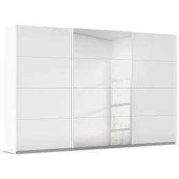 Schwebetürenschrank Rauch "Kleiderschrank Kleiderschränke Schrank Garderobe AGORDO mit Glasfront" Schränke Gr. B/H/T: 360 cm x 229 cm x 62 cm, 3 St., weiß (alpinweiß, glas kristallweiß) Schwebetürenschränke und Schiebetürenschränke