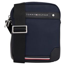 Mini Bag Tommy Hilfiger "TH CENTRAL REPREVE MINI REPORTER" Gr. B/H/T: 16 cm x 19,5 cm x 6,5 cm, blau (dunkelblau) Damen Taschen