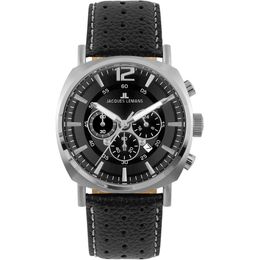 Chronograph Jacques Lemans "Lugano" Armbanduhren schwarz (schwarzfarben, schwarz) Herren Quarzuhren