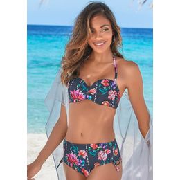 Bügel-Bandeau-Bikini-Top Sunseeker "Modern" Gr. 36, Cup B, blau (marine, bedruckt) Damen Bikini-Oberteile Ocean Blue