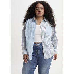 LEVI'S® PLUS Hemdbluse LEVI'S PLUS "NOLA OVERSIZED" Gr. XXL (46), blau (lorelai stripes) Damen Blusen langarm