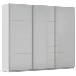 Schwebetürenschrank Rauch "Kleiderschrank Kleiderschränke Schrank Garderobe AGORDO mit Glasfront" Schränke Gr. B/H/T: 271 cm x 229 cm x 62 cm, 3 St., grau (seidengrau, glas seidengrau) Schwebetürenschränke und Schiebetürenschränke