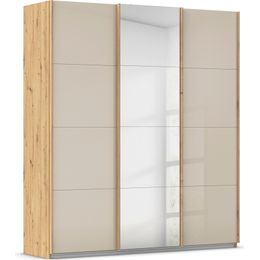 Schwebetürenschrank Rauch "Kleiderschrank Kleiderschränke Schrank Garderobe AGORDO mit Glasfront" Schränke Gr. B/H/T: 203 cm x 229 cm x 62 cm, 3 St., beige (eiche artisan, glas champagner) Schwebetürenschränke und Schiebetürenschränke