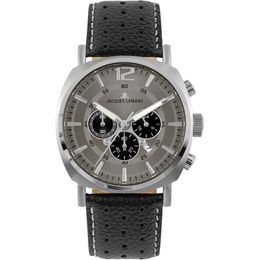 Chronograph Jacques Lemans "Lugano" Armbanduhren schwarz, grau Herren Quarzuhren
