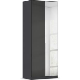 Drehtürenschrank Rauch "Kleiderschrank Schrank Garderobe AGORDO mit Dekor- oder Hochglanzfront" Schränke Gr. B/H/T: 91 cm x 229 cm x 54 cm, 2 St., grau (graumetallic, effektgrau hochglanz) Drehtürenschränke