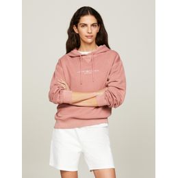 Kapuzensweatshirt Tommy Hilfiger "REG MUTED GMD CORP LOGO HOODIE" Gr. XL (42), rosa (teaberry blossom) Damen Sweatshirts