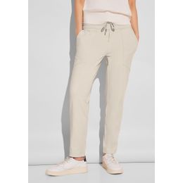 Jogginghose Street One Gr. 44, Länge 28, beige (smooth sand beige) Damen Hosen Freizeithosen