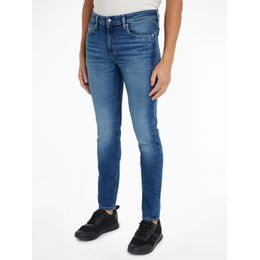 Slim-fit-Jeans Calvin Klein Jeans "SLIM TAPER" Gr. 32, Länge 34, blau (denim medium) Herren Jeans Tapered-Jeans