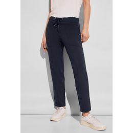 Jogginghose Street One Gr. 36, Länge 28, blau (deep blue) Damen Hosen Freizeithosen