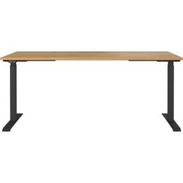 Schreibtisch Germania "Jet" Tische Gr. B/H/T: 180 cm x 72 cm x 80 cm, navarra, eiche, nachbildung, schwarz, nachbildung Schreibtische