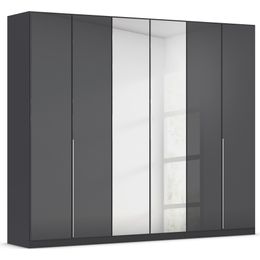 Drehtürenschrank Rauch "Kleiderschrank Kleiderschränke Schrank Garderobe AGORDO mit Glasfront" Schränke Gr. B/H/T: 271 cm x 229 cm x 54 cm, 6 St., grau (graumetallic) Drehtürenschränke