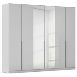 Drehtürenschrank Rauch "Kleiderschrank Kleiderschränke Schrank Garderobe AGORDO mit Glasfront" Schränke Gr. B/H/T: 271 cm x 229 cm x 54 cm, 6 St., grau (seidengrau) Drehtürenschränke