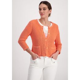 Strickjacke monari Gr. 34, orange (apricot) Damen Strickjacken