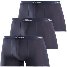 s.Oliver Hipster Basic Pants kurz, 3er-Pack, Logo-Bund, für Herren, blau, S