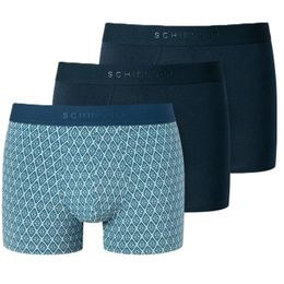 Schiesser 95/5 Herrenshorts kurz, 3-er Pack, Logo-Bund, für Herren, blau, 8