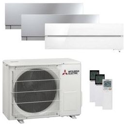 Mitsubishi MultiSplit Trio Diamond + Premium MSZ-LN18VGW + MSZ-EF42VGS + MSZ-EF50VGS 1,8 kW + 4,2 kW + 5 kW R32 - Weiße + Silber