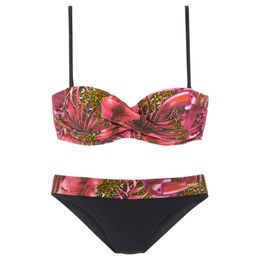 Lascana Bikini Damen Gr&ouml;&szlig;e XS gr&uuml;n / pink / feuerrot / schwarz