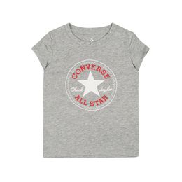 Converse T-Shirt M&auml;dchen Gr&ouml;&szlig;e 116/122 graumeliert / rot / wei&szlig;