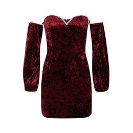 Forever New Petite Kleid 'Sylvie' Damen Gr&ouml;&szlig;e 42 aubergine / weinrot / silber Winterkleid