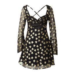 Nasty Gal Kleid Damen Gr&ouml;&szlig;e 36 gold / schwarz Winterkleid