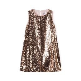 MINOTI Kleid M&auml;dchen Gr&ouml;&szlig;e 128/134 bronze / hellpink