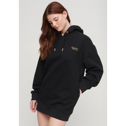 Sweatkleid Superdry "ESSENTIAL HOODED SWEAT DRESS" Gr. XS, N-Gr, schwarz (black) Damen Kleider Freizeitkleider